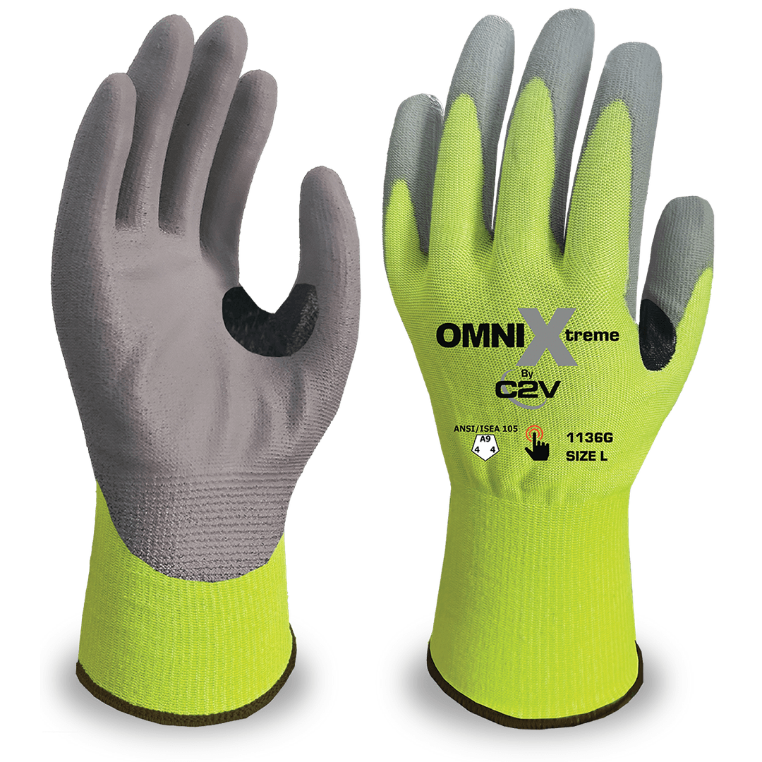 ANSI A5 X-Slash Cut Resistant Gloves, 13 Gauge HPPE/Glass/Steel Shell ...