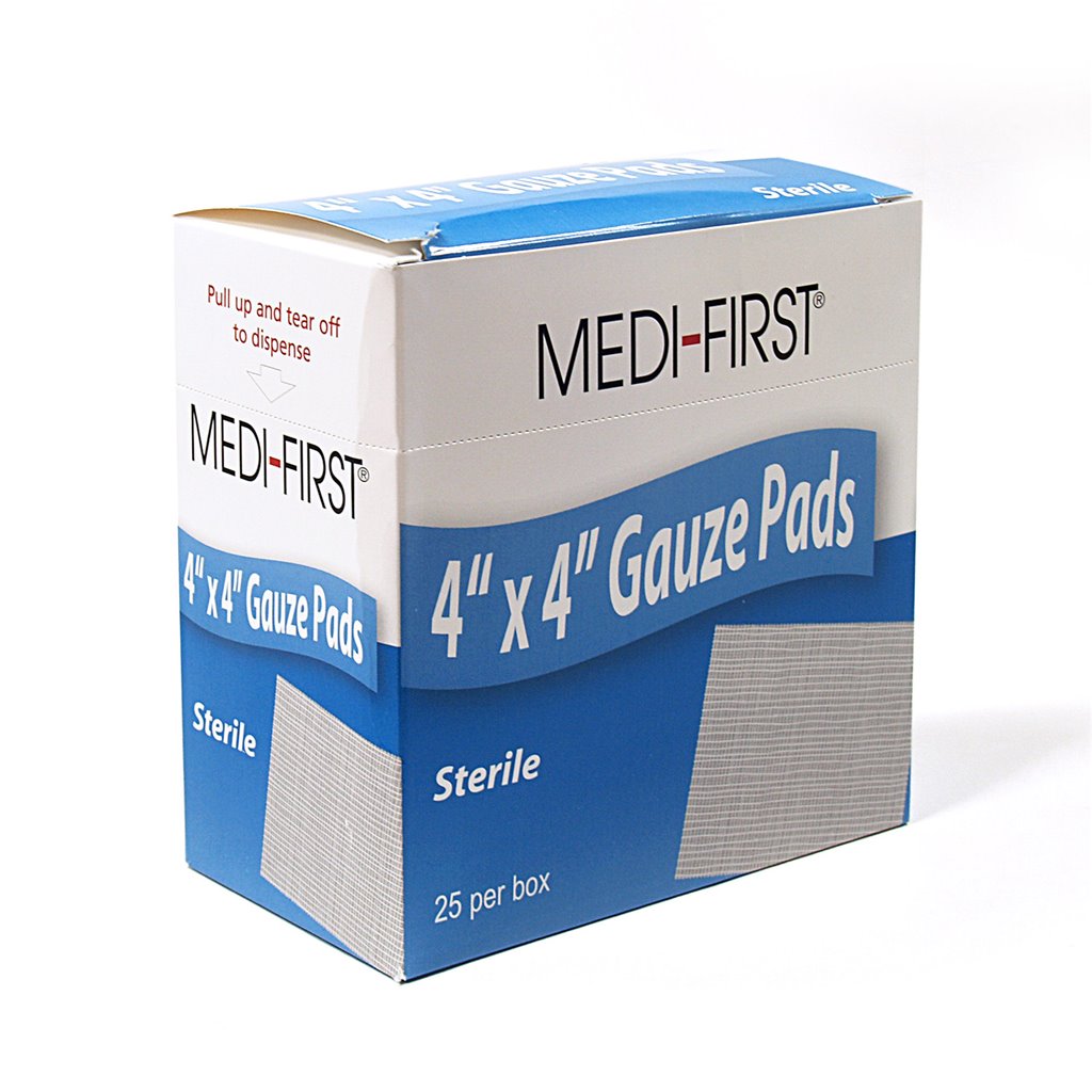 4x4 Sterile Gauze Pads, 12-Ply, 25 Count/Box — ASA Safety Supply