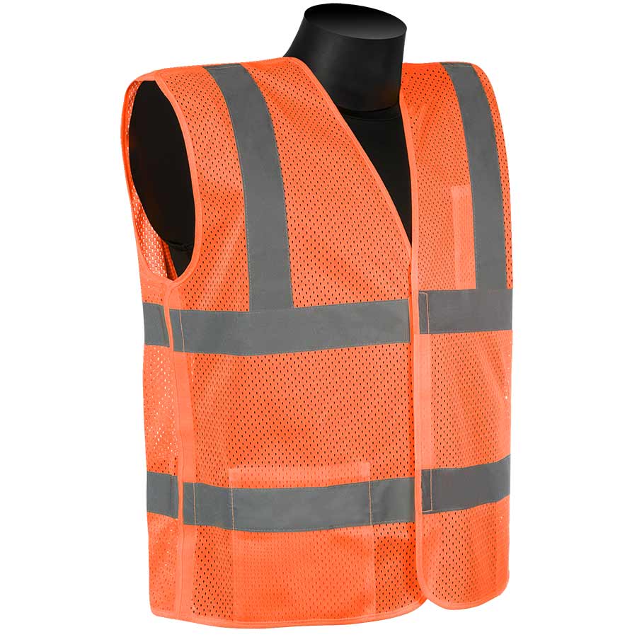 Class 2 All Mesh, 5-Point Break-Away Safety Vest, Hi Vis Orange — ASA ...