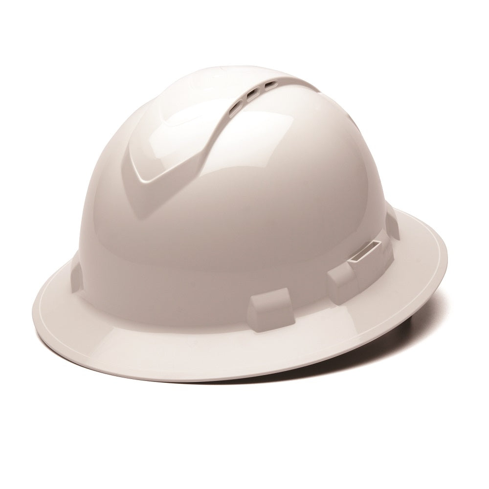 Ridgeline Full Brim Vented Hard Hat with 4-Point Ratchet Suspension, W ...