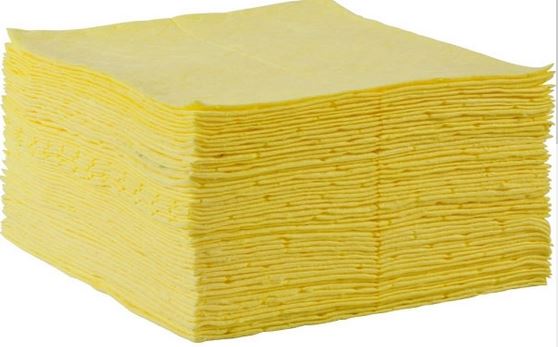 Yellow HazMat Heavyweight Pads 15x18 100/cs — ASA Safety Supply