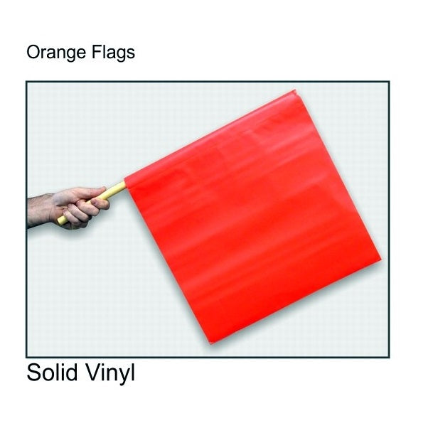 Orange Vinyl Warning Flag, 24 x 24, with 36" Dowel — ASA Safety Supply