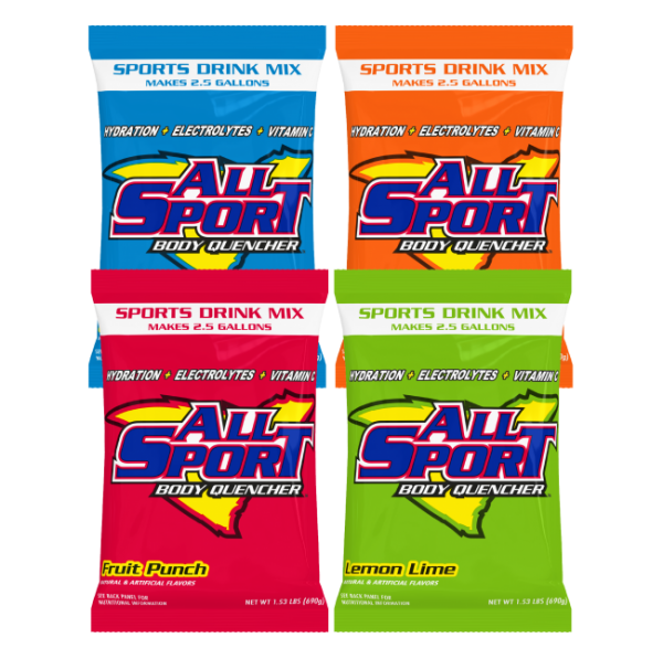 All Sport Powder Variety Sports Drink Mix, 32/2.5 Gallon Pouches, 4 Fl ...