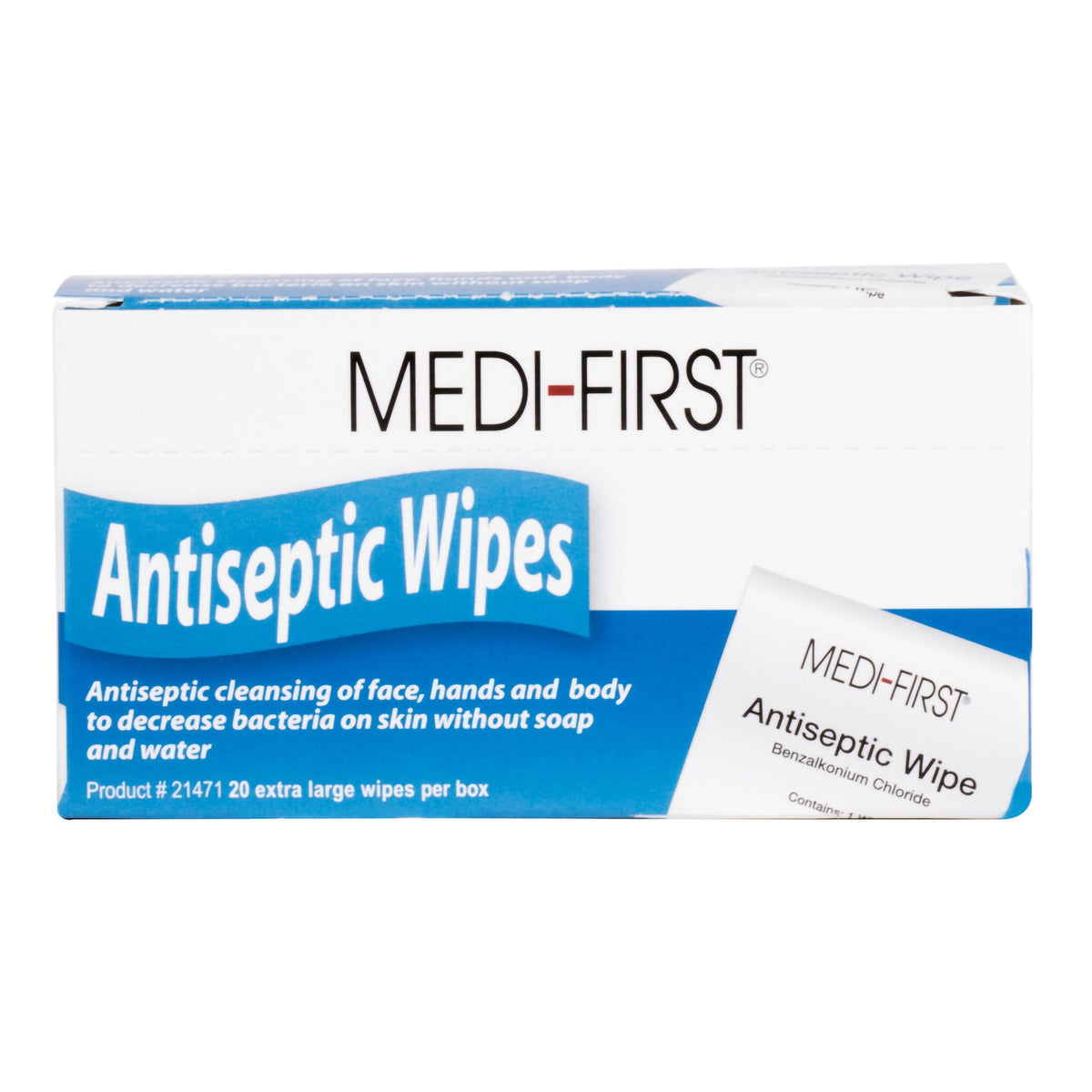 First Aid Antiseptic Wipes 20 Count/Box — ASA Safety Supply