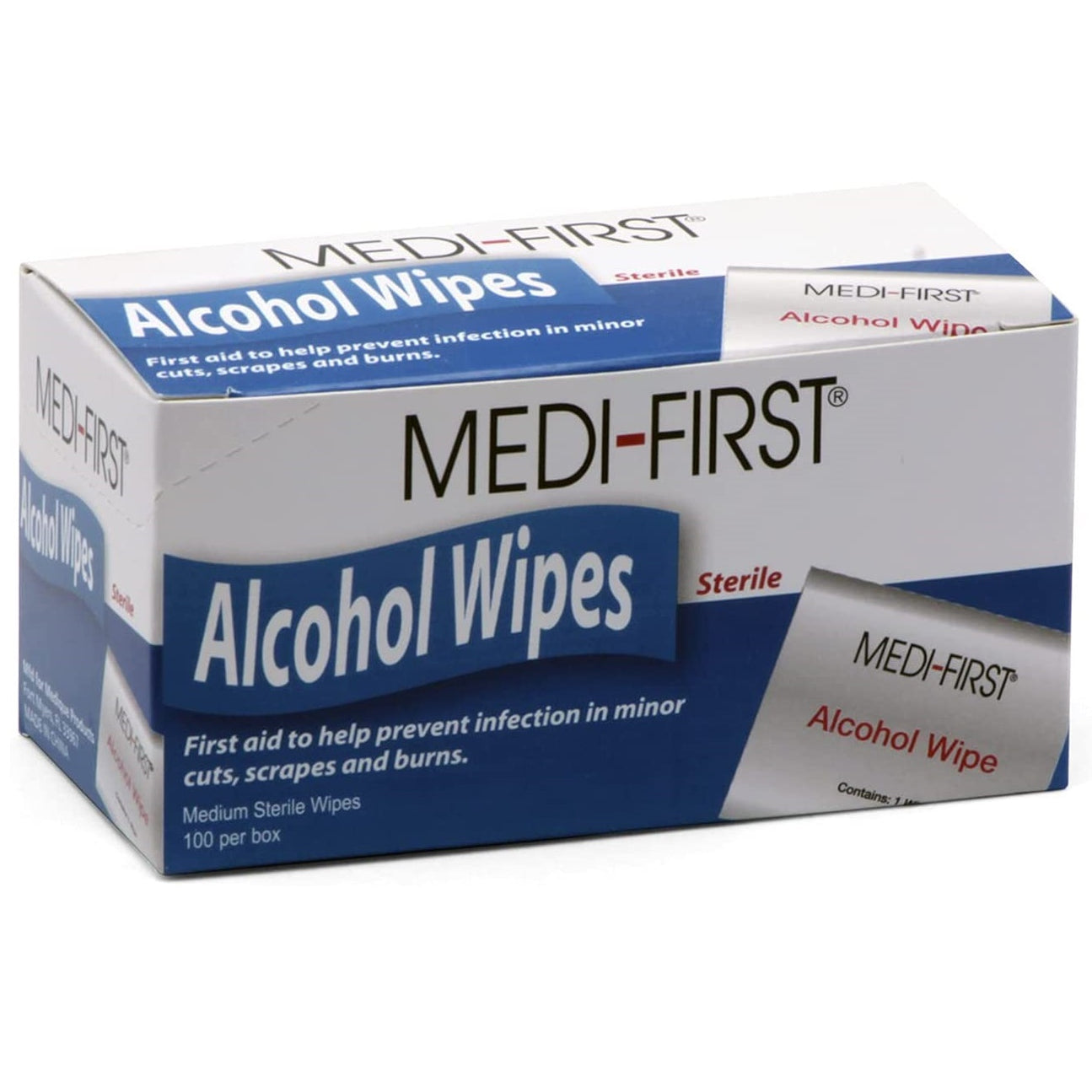 Medi-First 22133 Alcohol Wipes, 100 Per Box — ASA Safety Supply