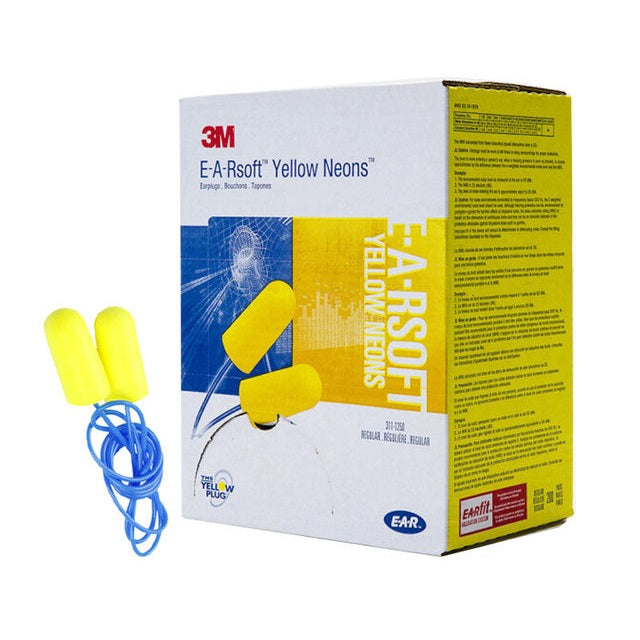 3M E-A-Rsoft Yellow Neons with Cord, 311-1250, Poly Bag, Regular Size ...