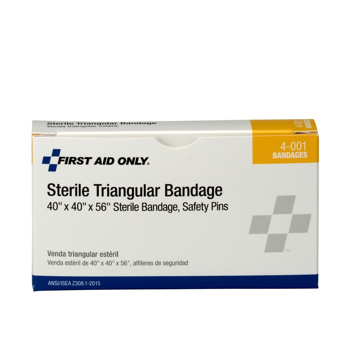 Sterile Triangular Bandage with Safety Pins 40"x40"x56" (1 Per Box ...