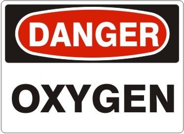 "DANGER OXYGEN" - Safety Sign, Rigid Plastic, 10"x14" — ASA Safety Supply