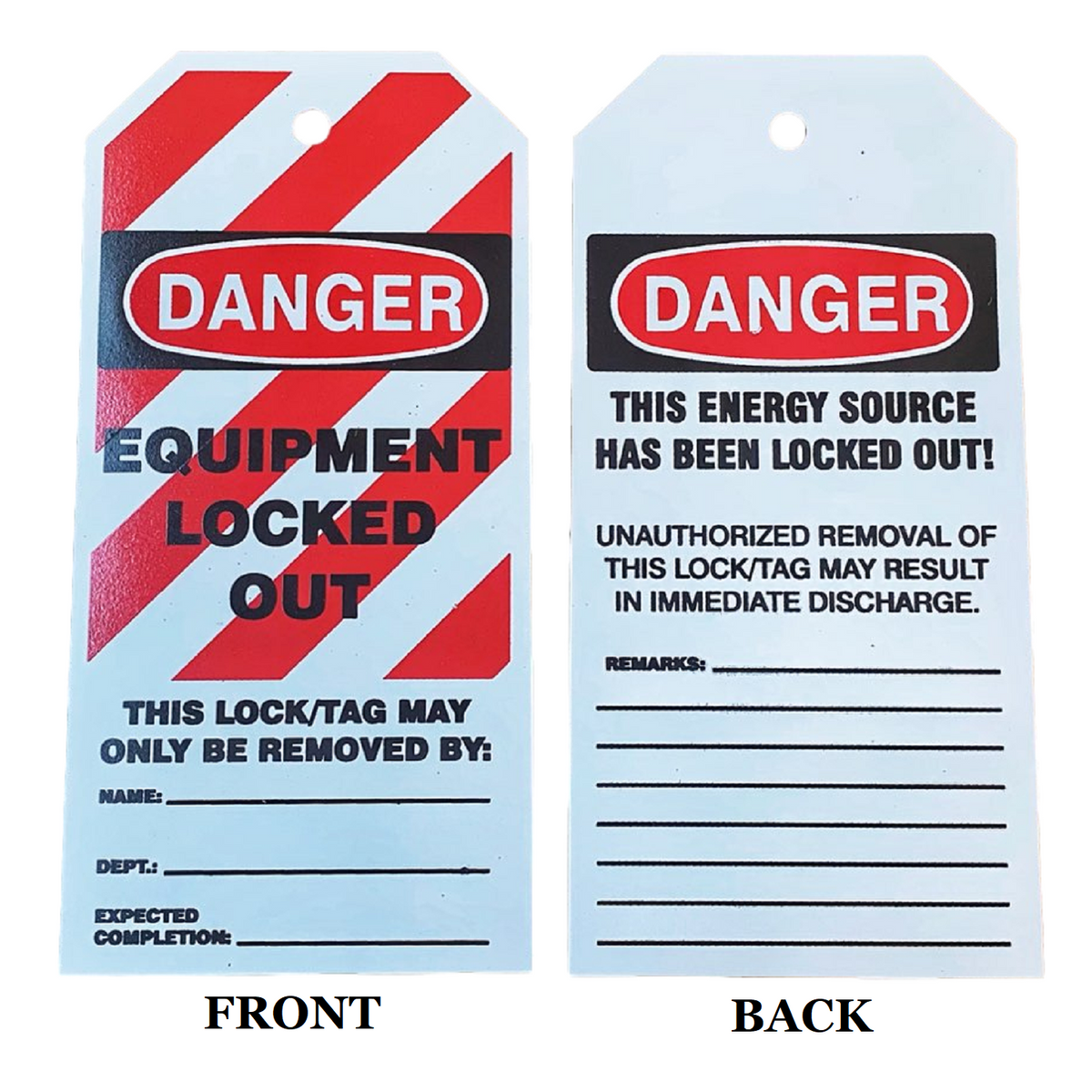 "Danger Equipment Locked Out" 6"x3" Lockout Tag, Pack of 25 — ASA ...