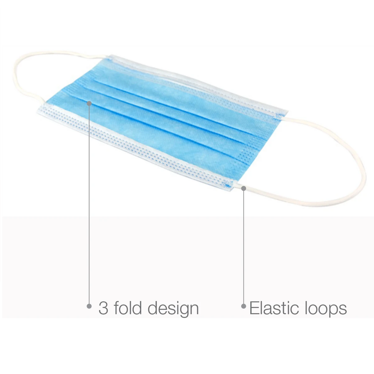 Lightweight Disposable Face Masks, Industrial Grade, 3-Ply, Blue, 50 m ...