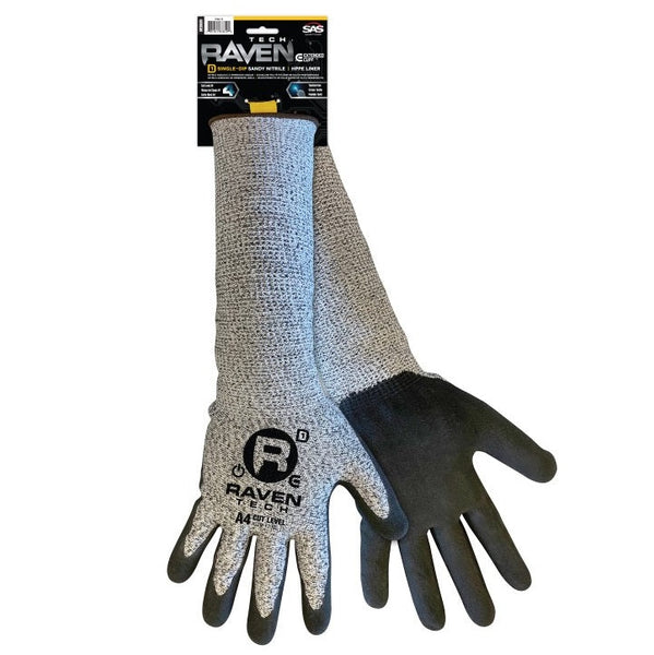 Raven Tech Extended Cuff A4 Cut Resistant Glove with Sandy Finish Nitr ...