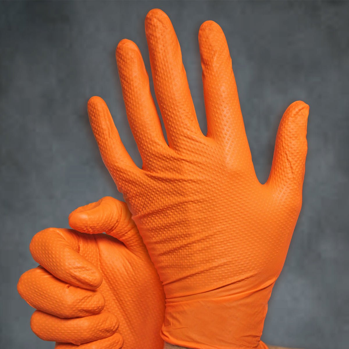 CATCH Nitrile Disposable Gloves with Pyramid Grip Texture, Industrial ...