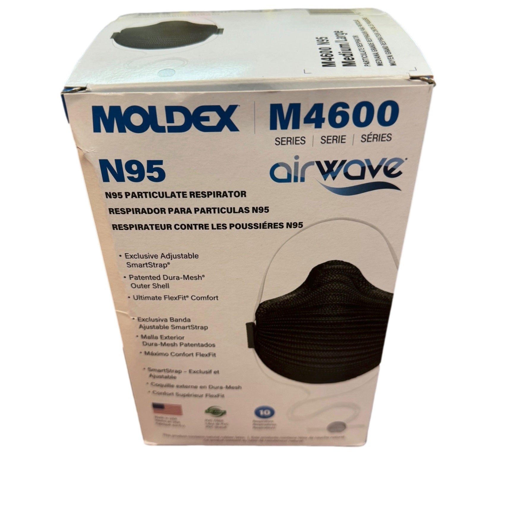 Moldex Airwave M4600 Black N95 Mask with Adjustable SmartStrap (10 Mas ...