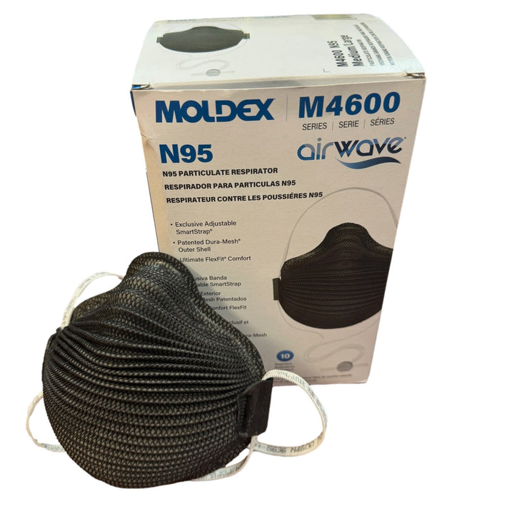 Moldex Airwave M4600 Black N95 Mask with Adjustable SmartStrap (10 Mas ...